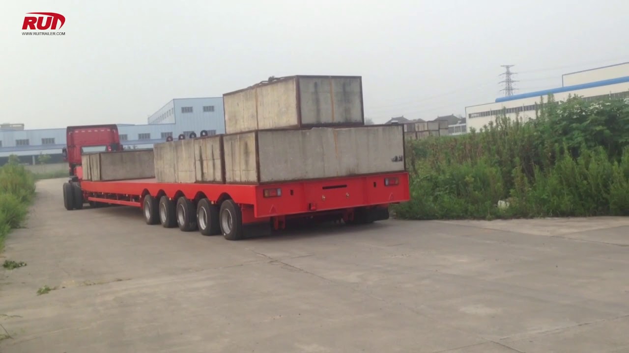 Extendable Low Loader Trailer with Hydraulic Steering Axle System ...