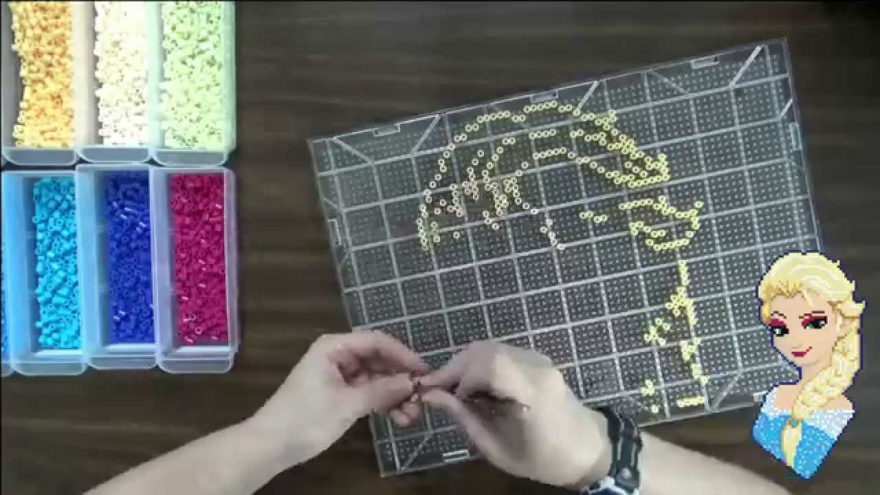 Speed Beading - Fuse Bead Elsa inspired by Disney's Frozen - YouTube