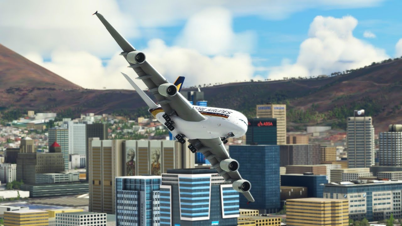 SCARY FLIGHT Plane Spotting CAPE TOWN AIRPORT with Landing Airbus A380 ...