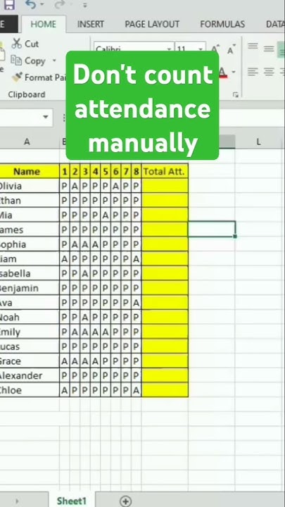 Excel me attendance kaise count karen | don't count attendance manually ...