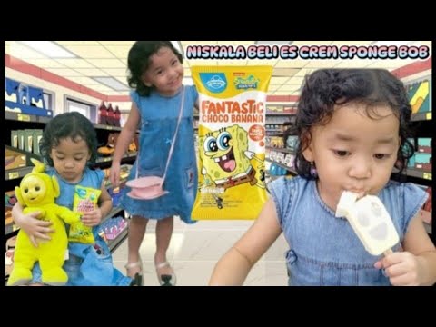 NISKALA BELI ES KRIM SPONGEBOB DI INDOMARET SAMBIL MAIN BONEKA DIMOBIL ...