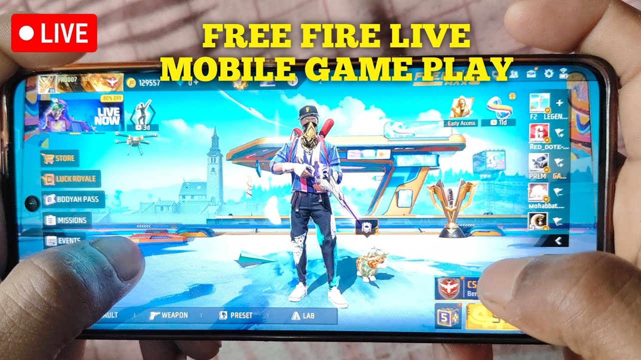 FREE FIRE MOBILE GAME PLAY LIVE - YouTube