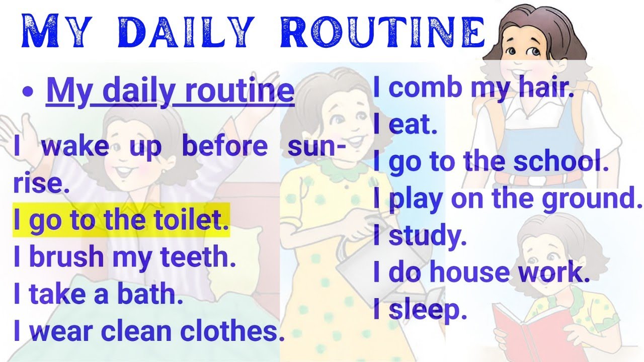 My daily routine | My daily routine in English | Let's Learn English ...
