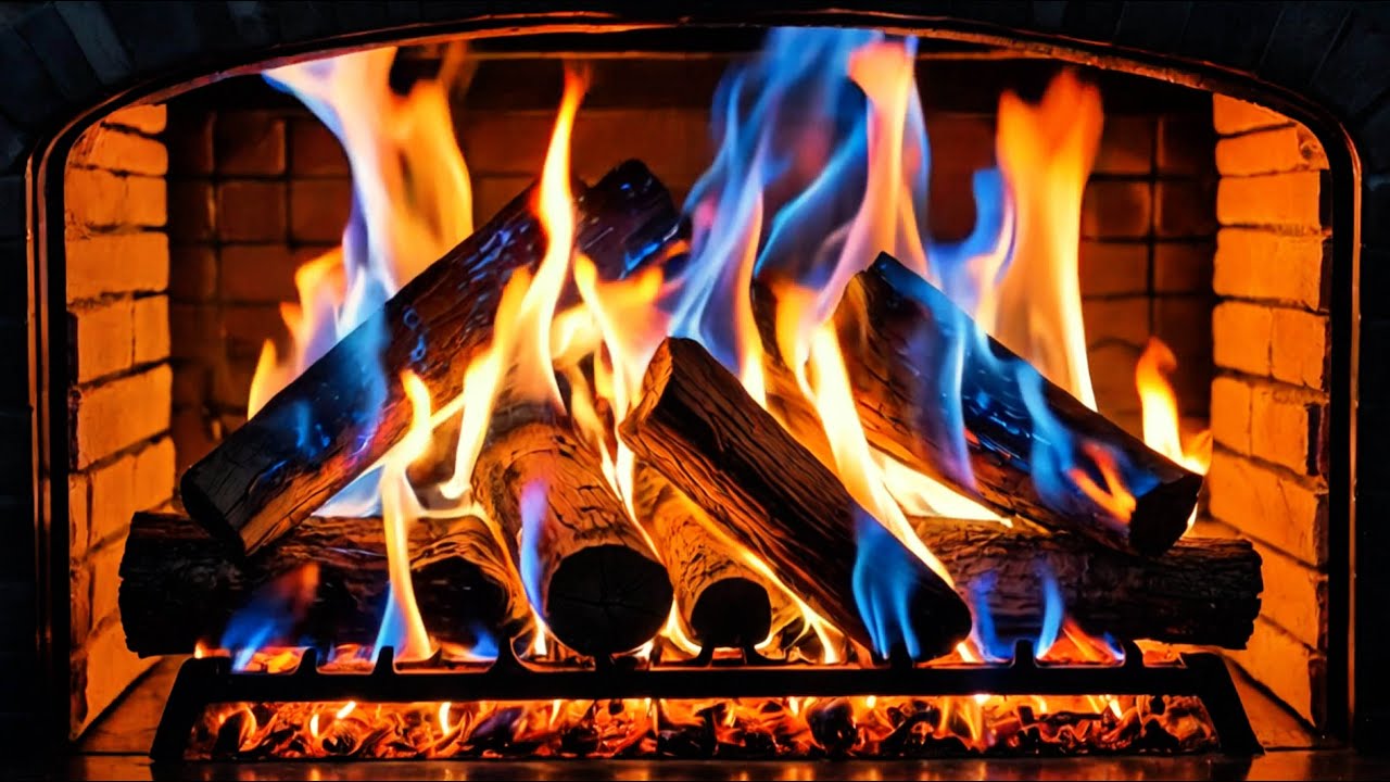 Peaceful Moments & Glowing Flames – Vibrant Fire on Natural Wood in 4K ...