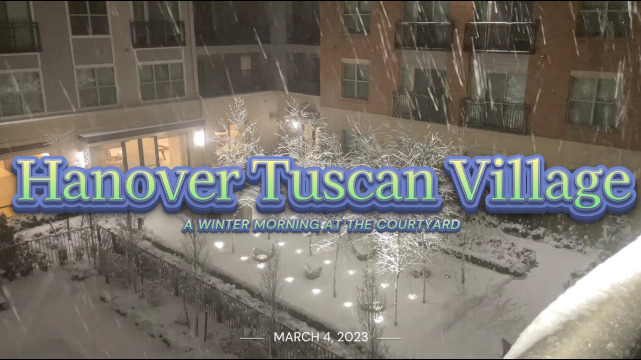 Hanover Tuscan Village | A Beautiful Winter Morning in the Courtyard ...
