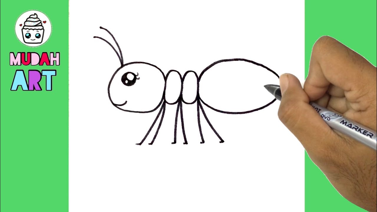 MUDAH! CARA MELUKIS SEMUT COMEL - YouTube
