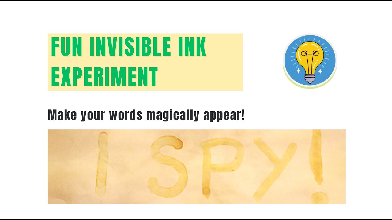 FUN Invisible Ink Experiment! - YouTube