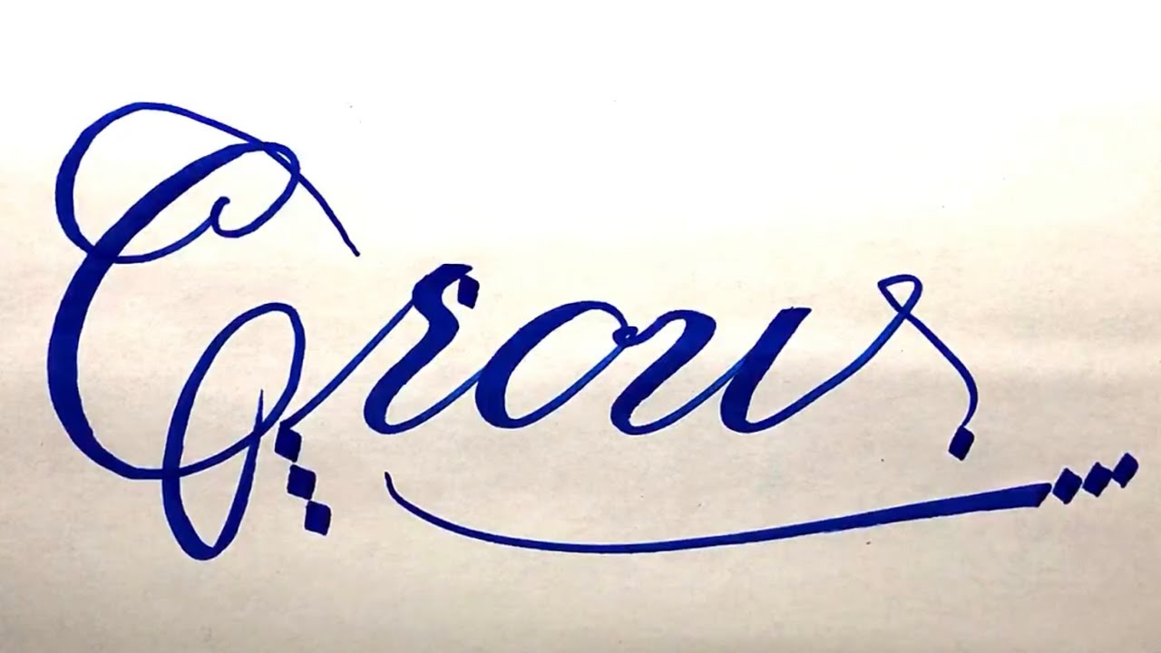 Crow Name Signature Calligraphy Status | How to Draw, Cursive Calligraphy with Cut Marker - YouTube