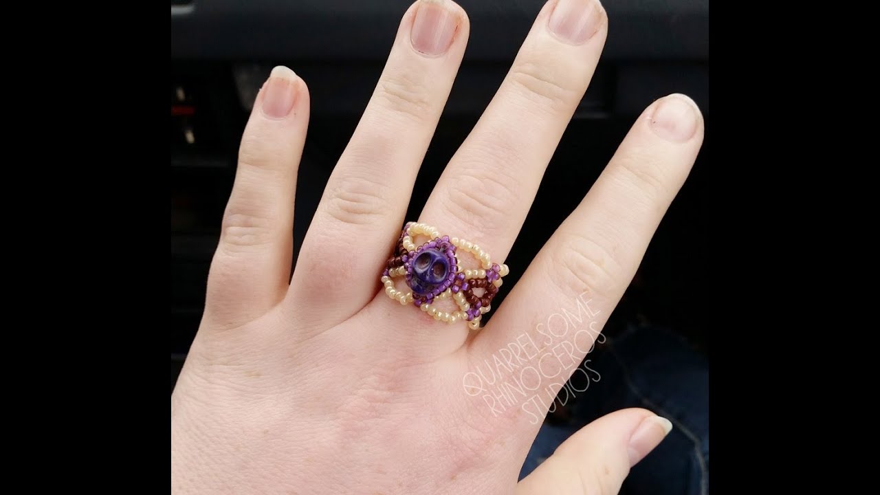 Lacy Beaded Ring Tutorial using Right Angle Weave - YouTube