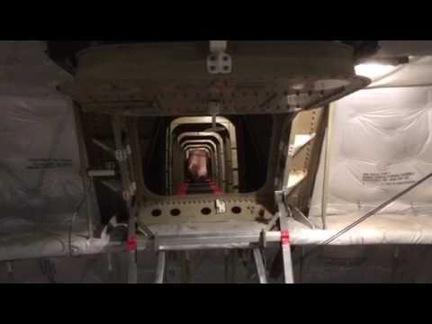 Climbing up the tail ladder inside the C-17 - YouTube