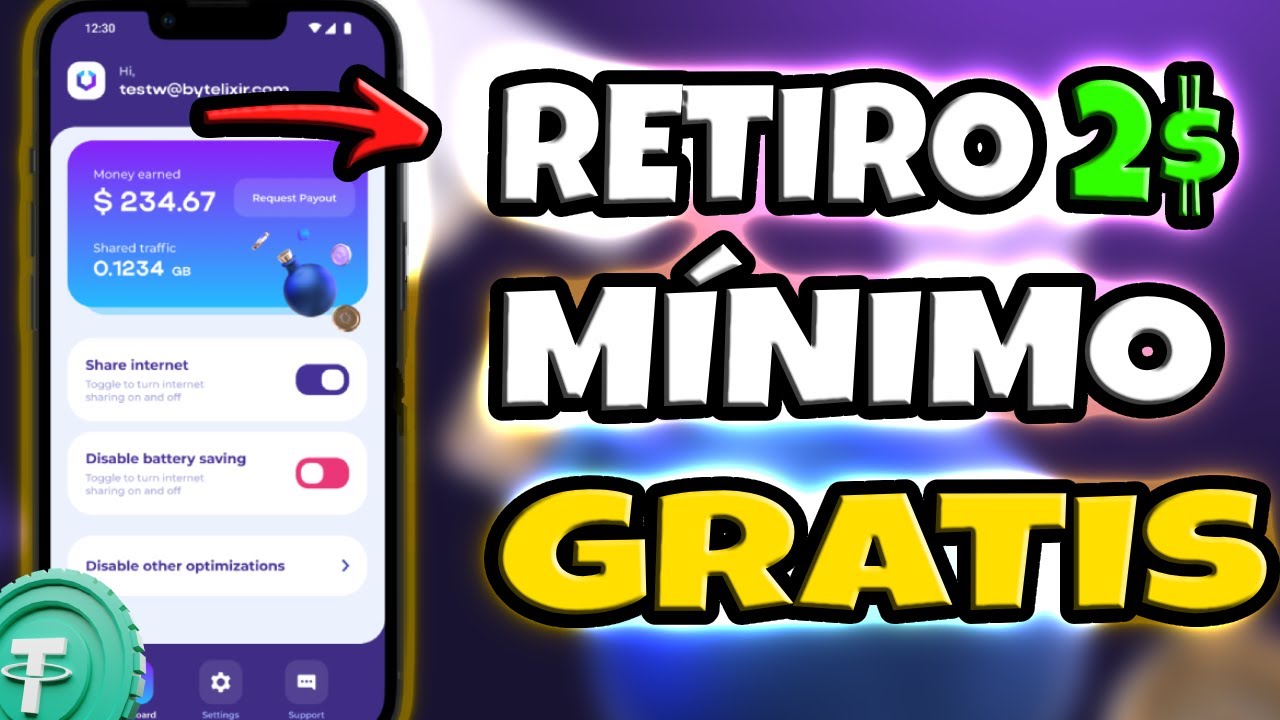 ESTA APP ME PAGA USDT FRECUENTEMENTE POR COMPARTIRLE MI INTERNET | BYTELIXIR - YouTube