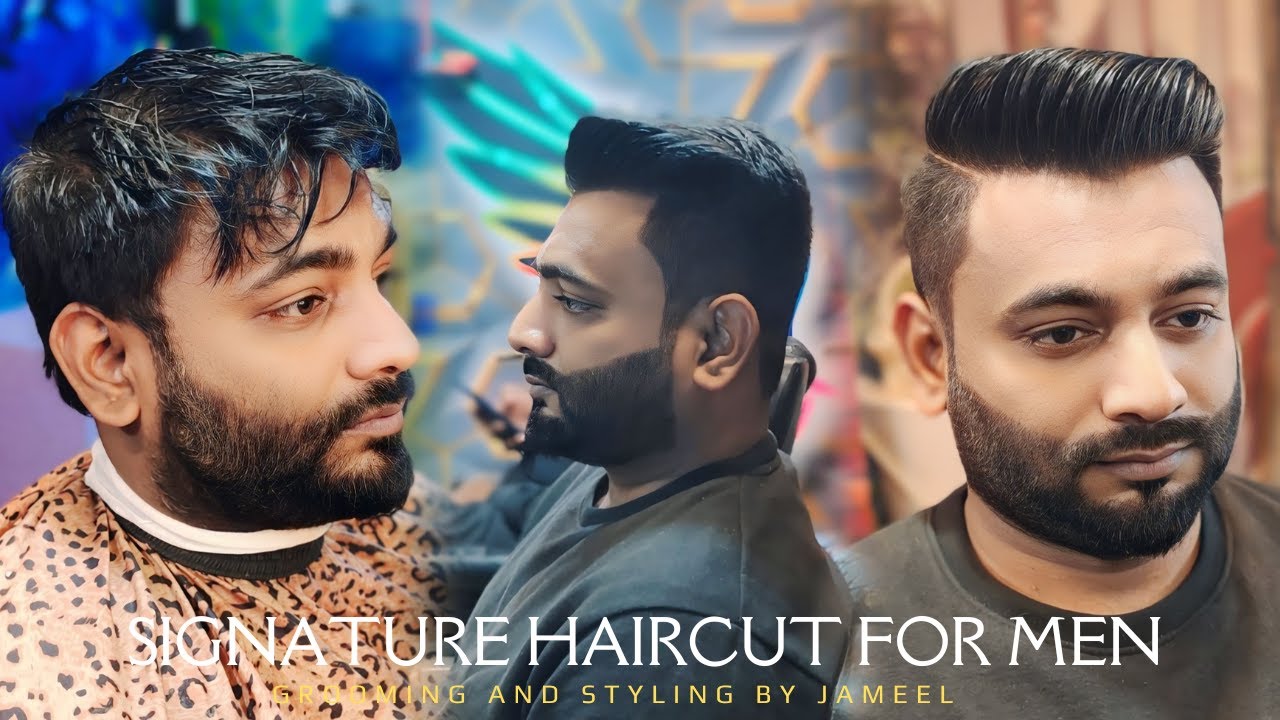 Signature Haircut & Beard Style for men | Styling and Grooming by ...