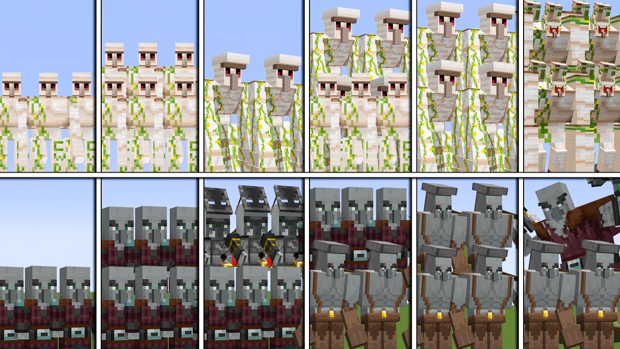 IRON GOLEM ARMY vs PILLAGER ARMY | Minecraft Mob Battle - YouTube