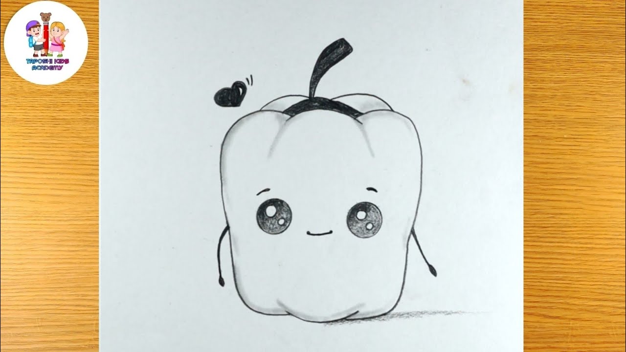 Cute capsicum pencil sketch | cute drawings - YouTube