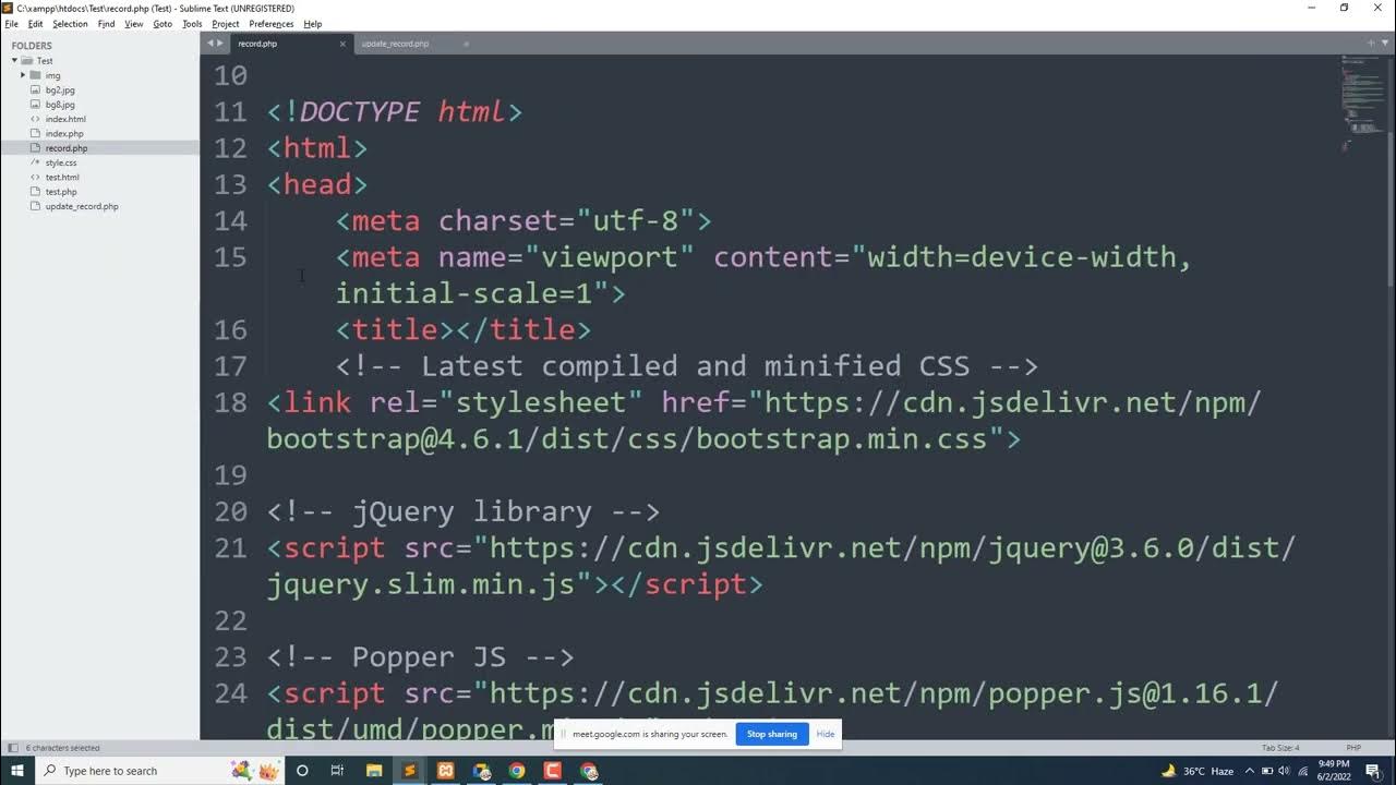 PHP Session 11 - Update Record using GET & POST Method - YouTube