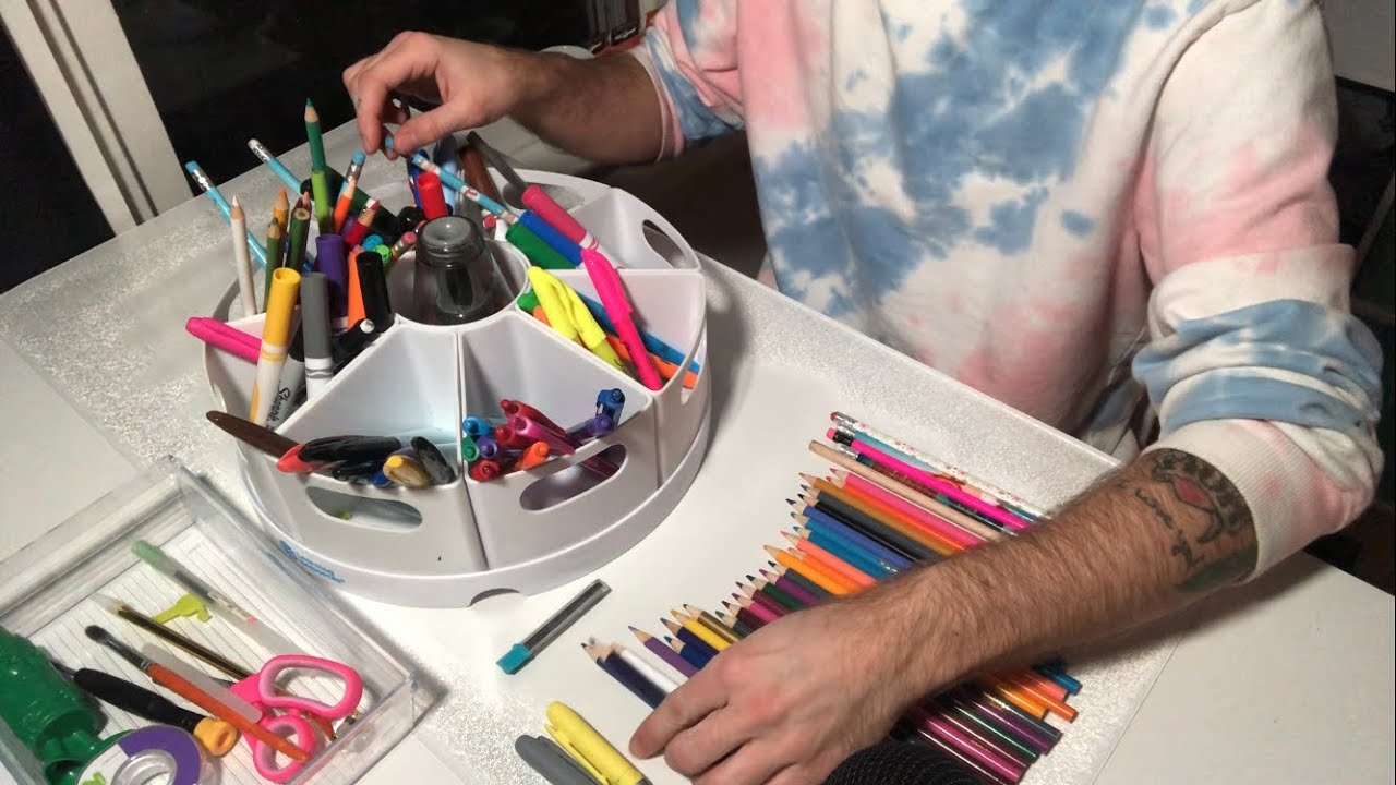 ASMR | Organizing Office Supplies ️ - YouTube