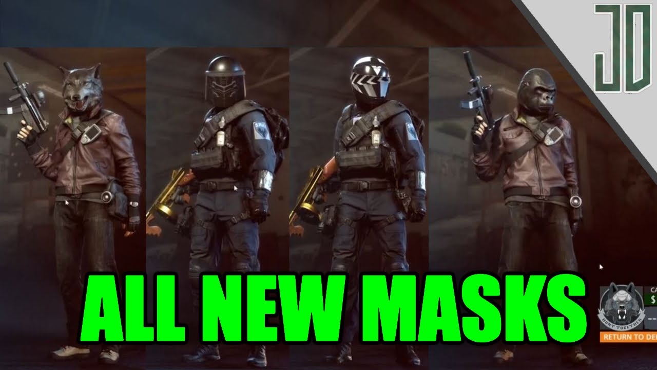 BF Hardline DLC - All new Masks Gorrilla, Tactical, Motorcycle, Rabbit ...