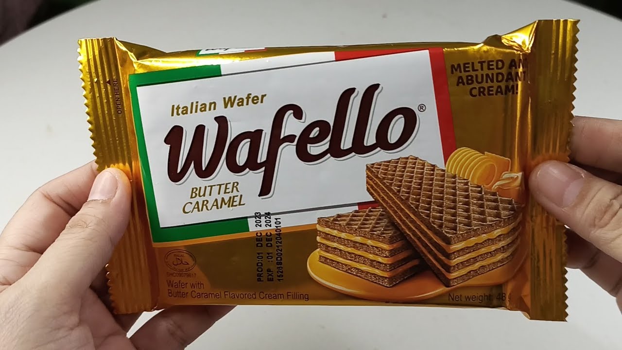 ITALIAN WAFER WAFELLO BUTTER CARAMEL FLAVOR - YouTube