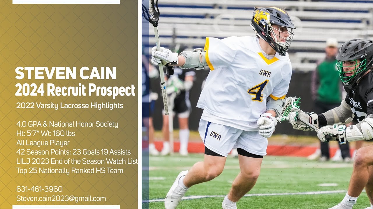 Steven Cain - 2022 Lacrosse Highlights - YouTube