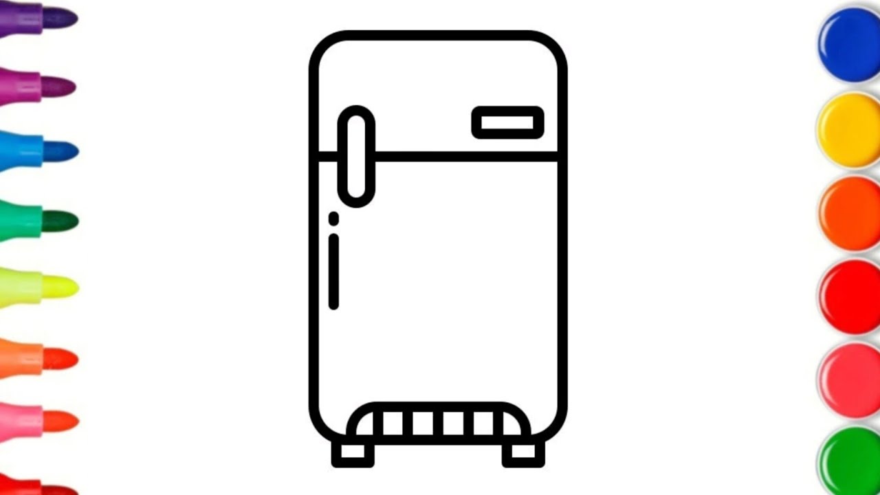 how to colour easy drawing fridge step by step for kids & toddlers ...