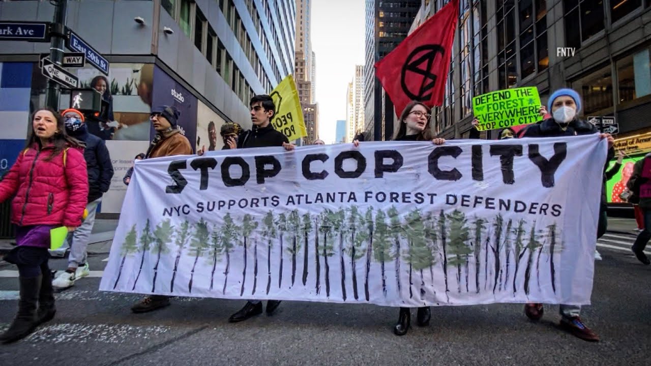 Stop Cop City March in NYC - YouTube