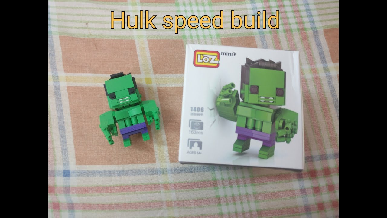 Speed Build #5 Loz brick headz - Hulk - YouTube