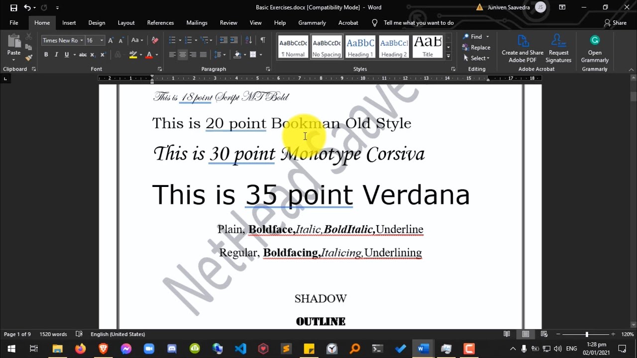 Introduction to Microsoft Office Word and Exercise # 1 - YouTube