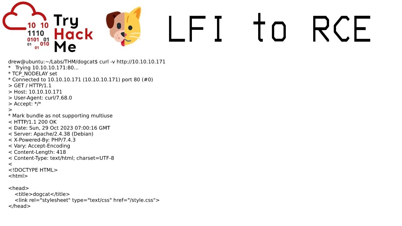 Exploiting a LFI Vulnerability to RCE: TryHackMe Dogcat Walkthrough - YouTube