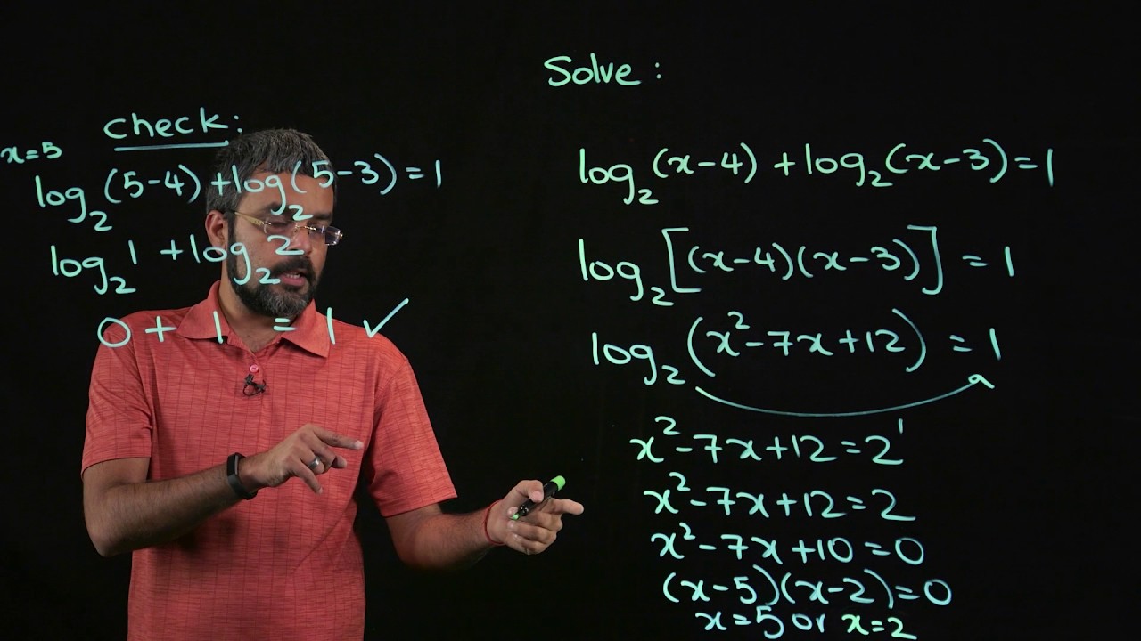 Math 6 M3 S4 4 Solving Logarithmic Equations Example 2 - YouTube