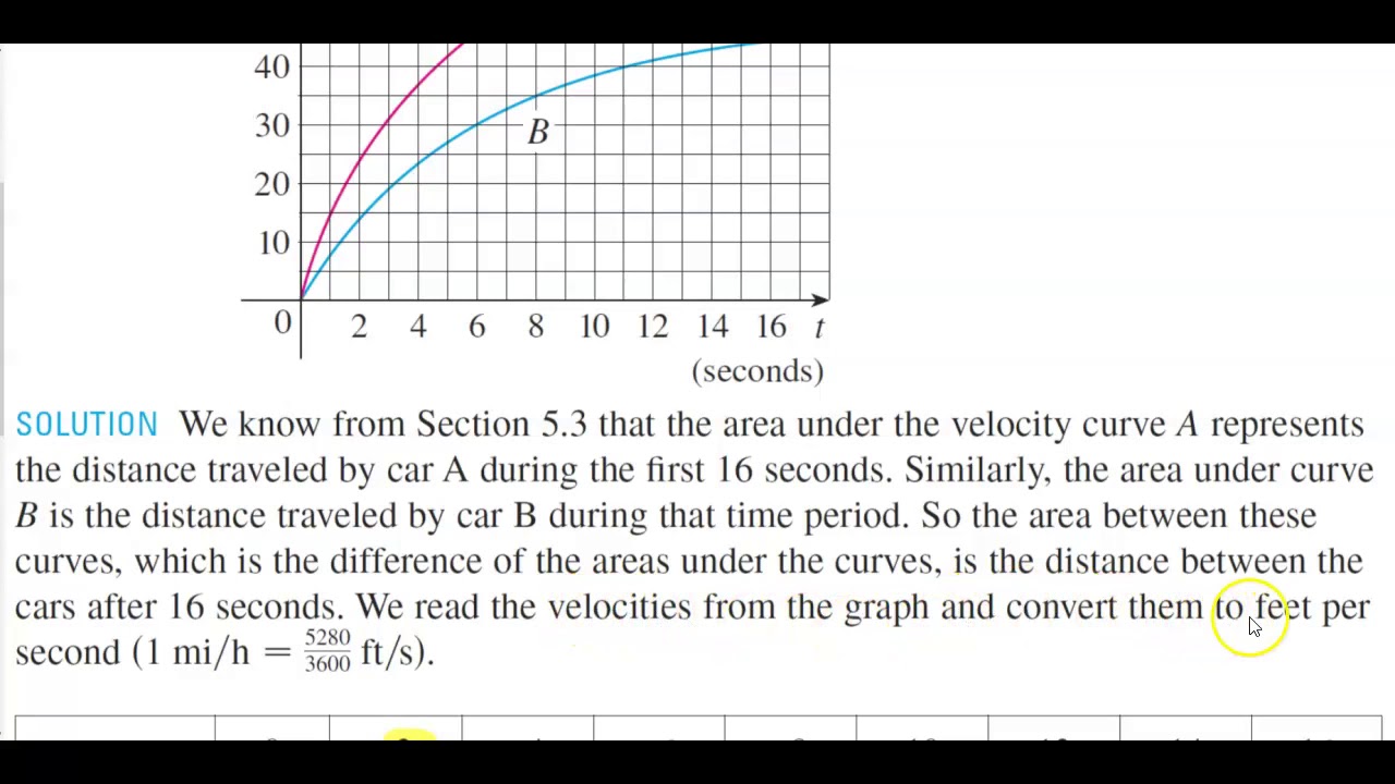 Example 4: Interpreting the area between velocity curves - YouTube