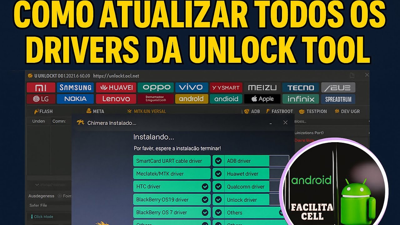 Como instalar e atualizar todos os drivers da unlock tool - YouTube