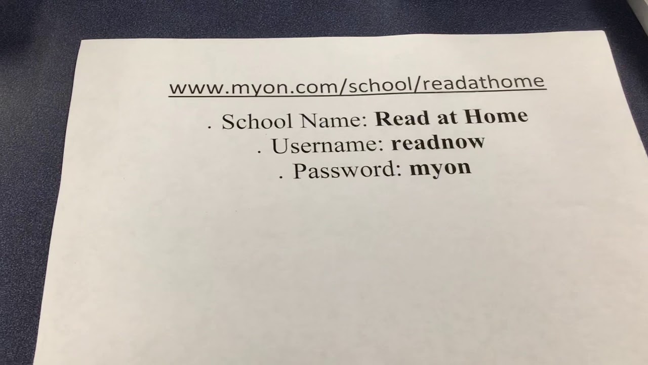 How to Log-In To MyOn - YouTube