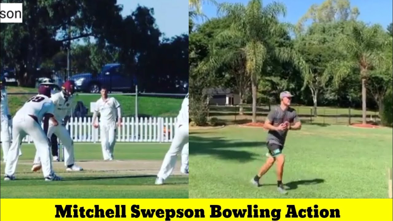 Mitchell Swepson Bowling Action - YouTube