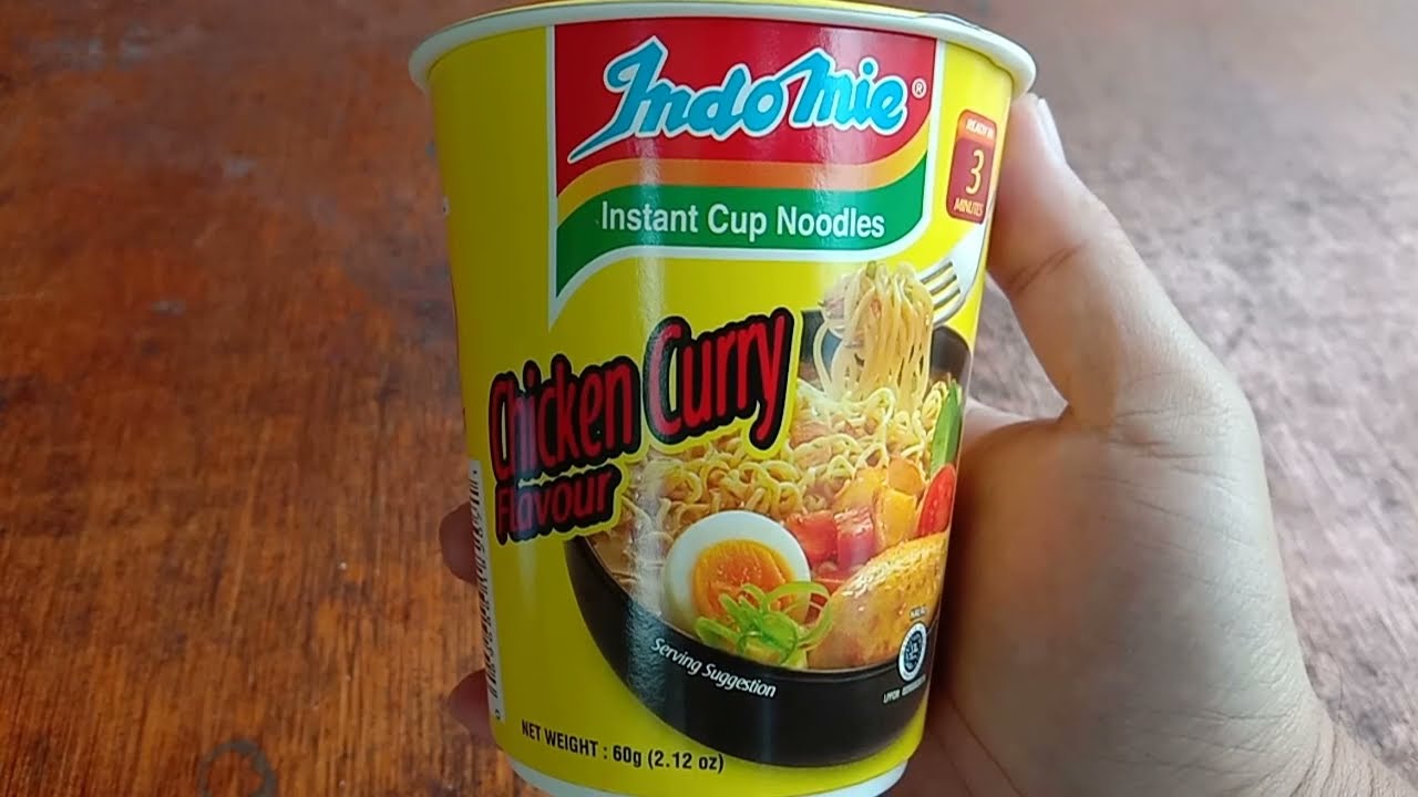 Indomie Instant Cup Noodles Chicken Curry Flavour - YouTube