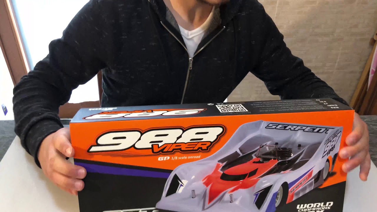 [4K] RC Modellismo Caserta - Unboxing rc car Serpent 988 Viper 1/8 ...