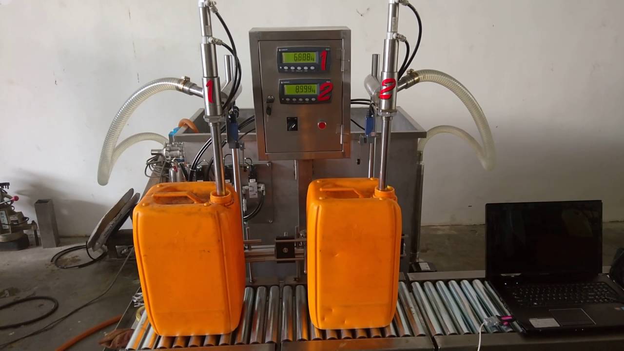 17kg oil filling machine - YouTube