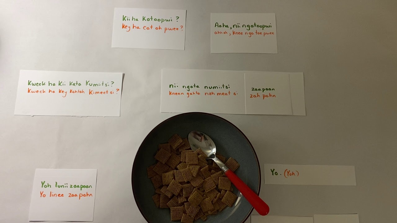 I am hungry, what do you want to eat? Munsee language - YouTube