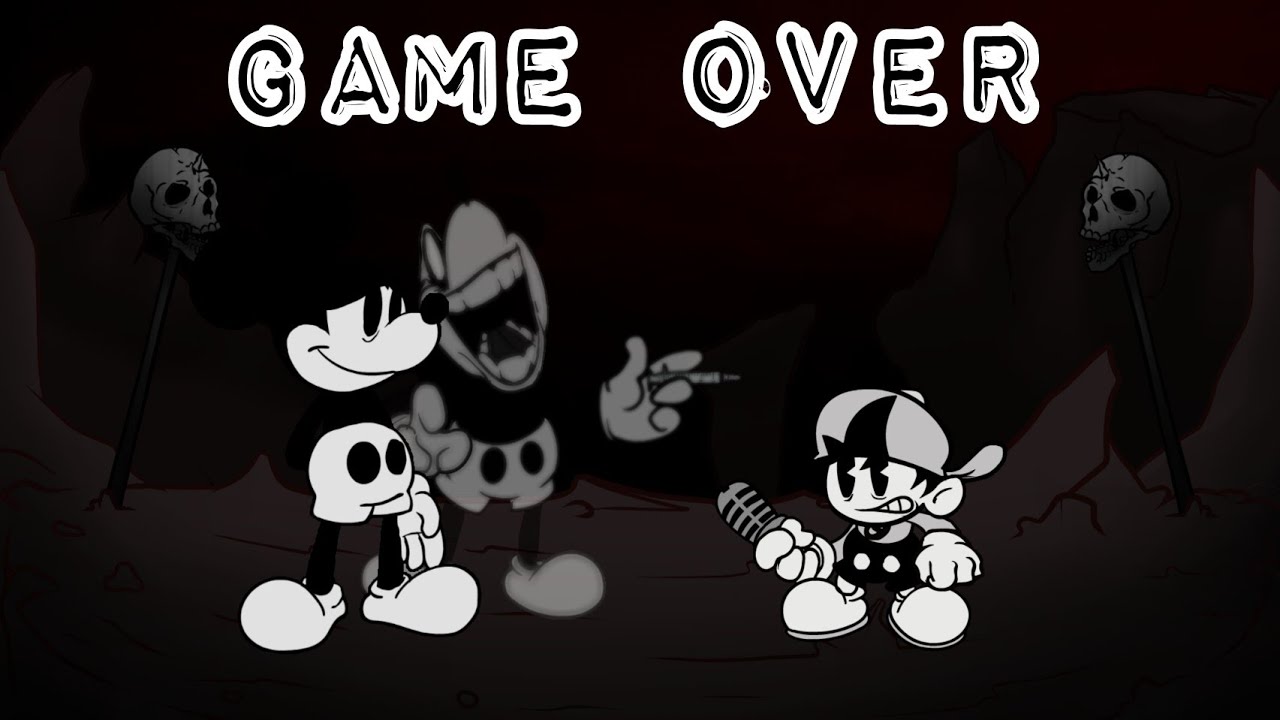 (+13)game over but Mickey su1cid3 and bf sing It||fnf animation (fnf ...
