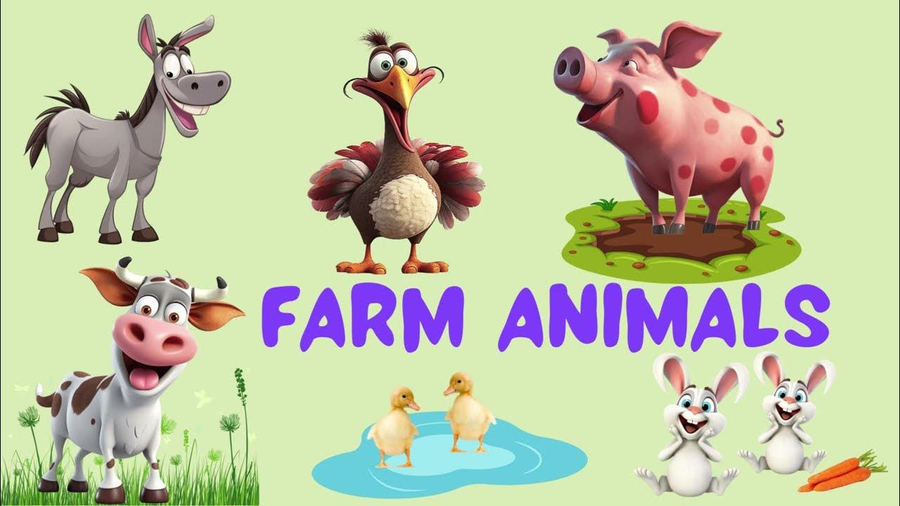 Farm Animals | Vocabulary for kids | Learn about farm animals | English ...
