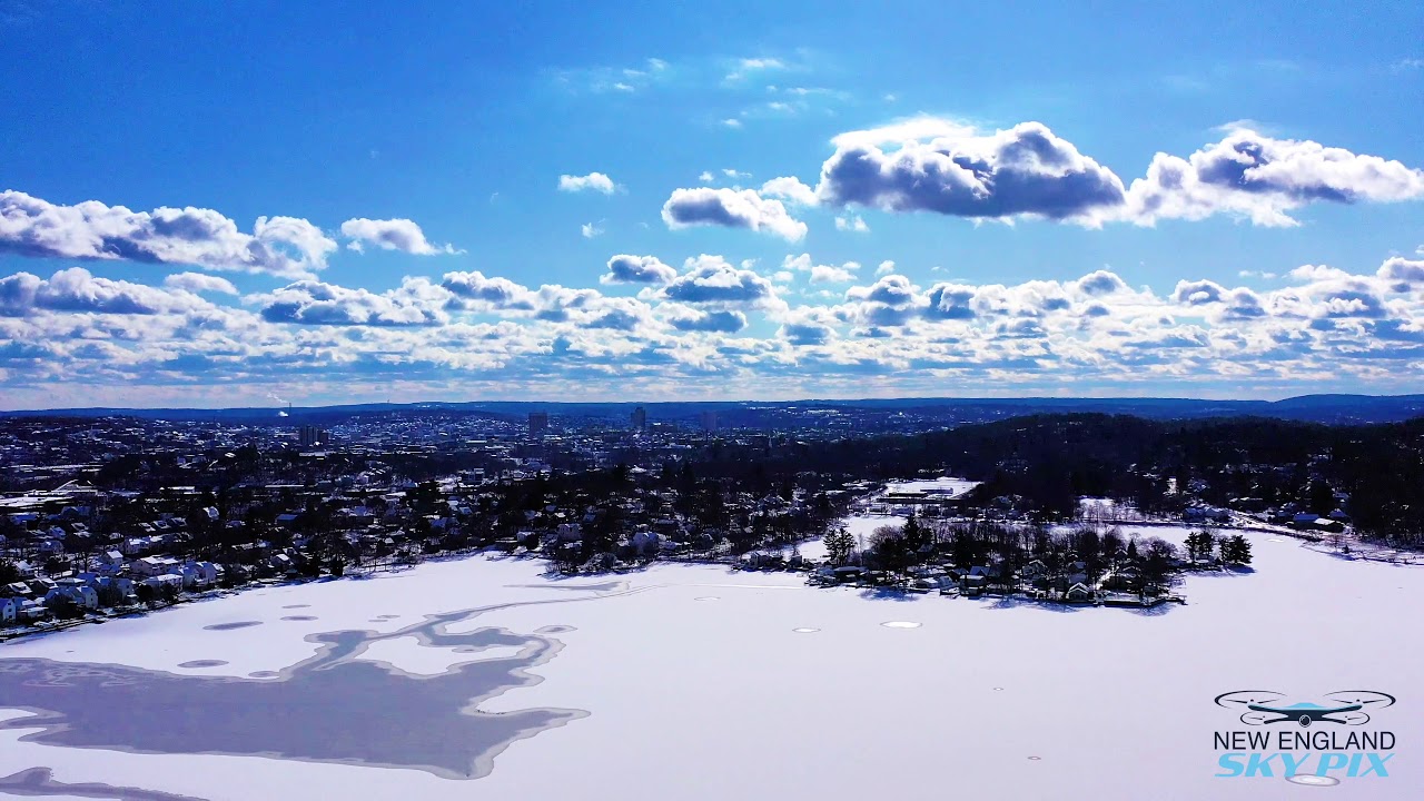Snowy Indian Lake, Worcester, MA - YouTube