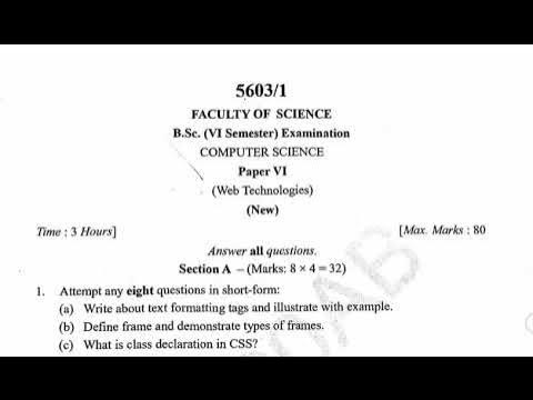 Computer Science(Web Technologies)//2023 6th sem //Kakatiya University ...