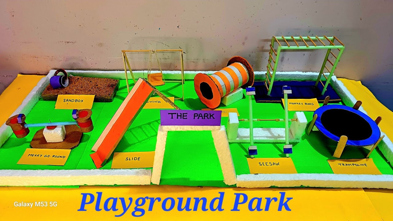 Park Model Making for School Project | Playground Model | Park model ...
