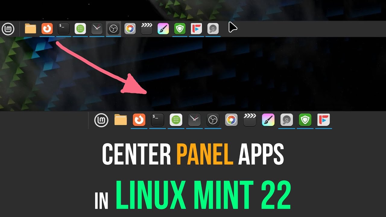How to Center Programs in the Panel of Linux Mint 22 Cinnamon - YouTube
