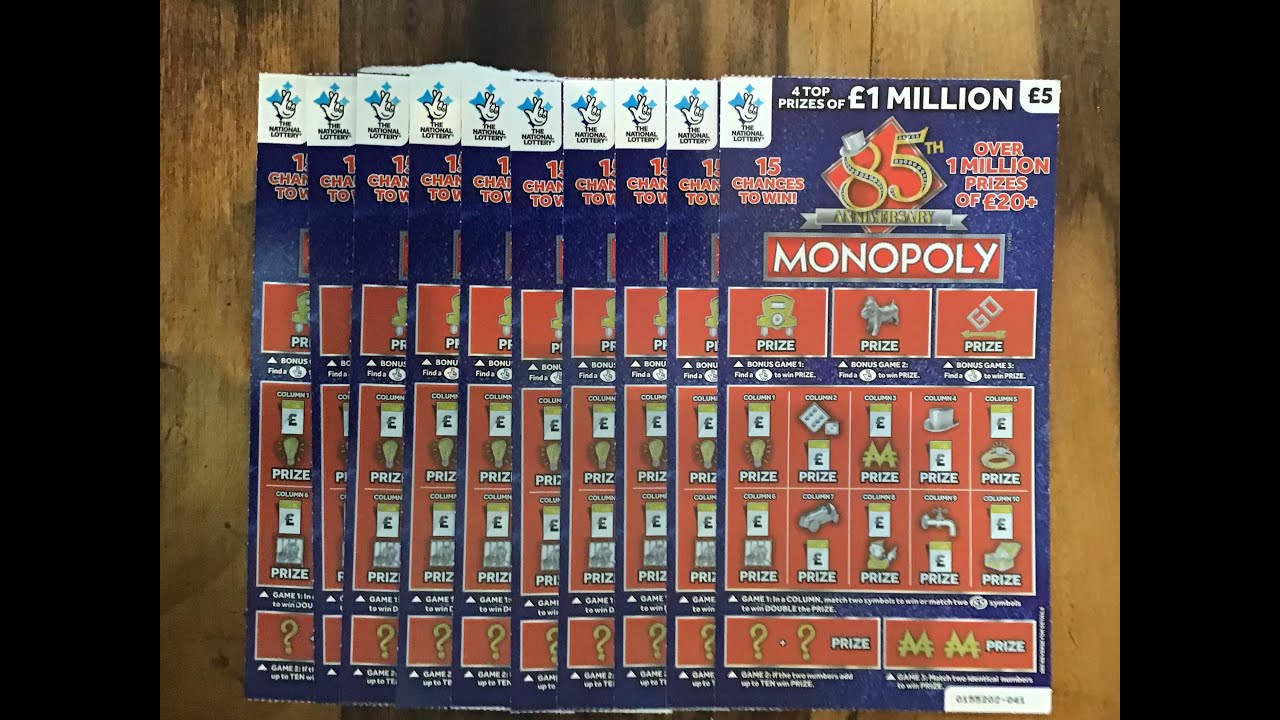 💷 Monopoly 85th anniversary edition - national lottery scratchcards ...