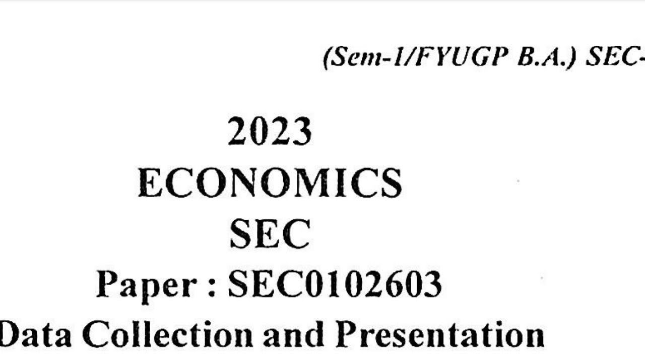 BA first semester economics sec paper data collection and presentation ...