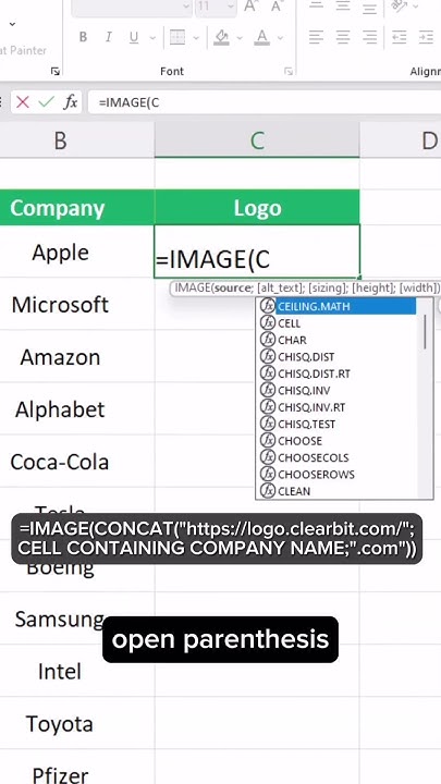 Excel Trick You can import company logos in Excel by combining the IMAGE function with the ...