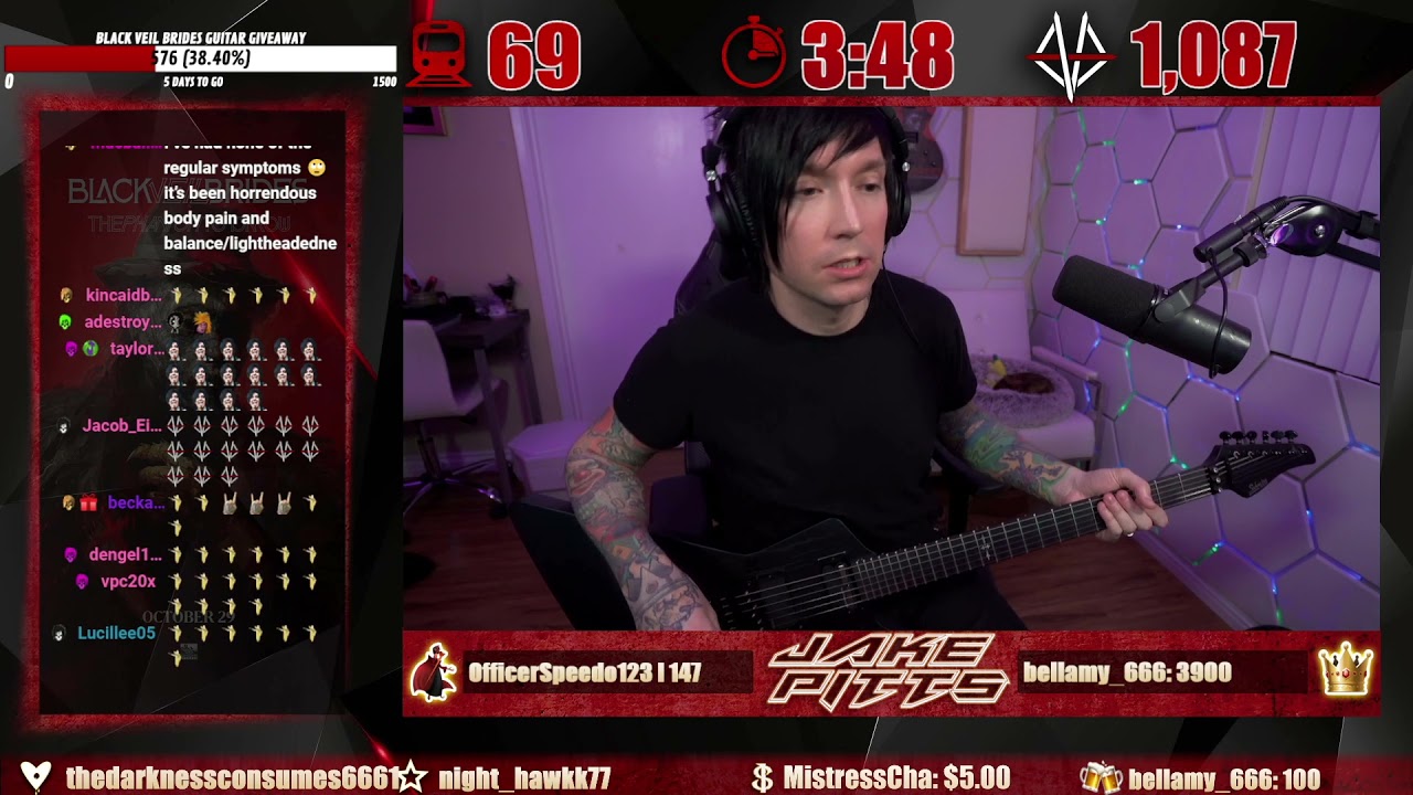 Black Veil Brides - Fields Of Bone (Jake Pitts playthrough on Twitch ...