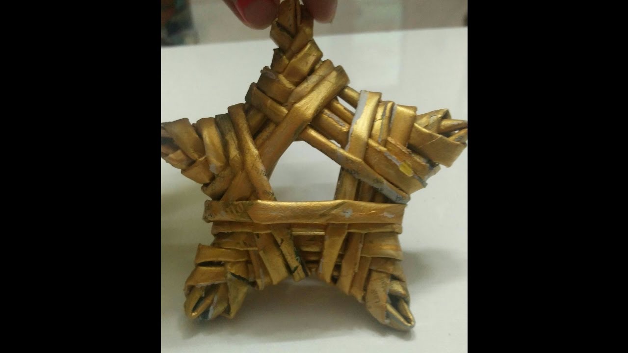 How to make Star from Newspaper : Diwali Decoration - YouTube