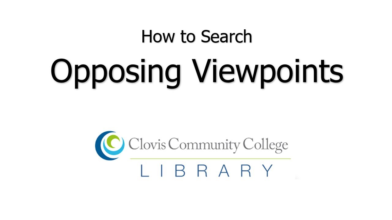 Opposing Viewpoints Searching Tutorial - YouTube
