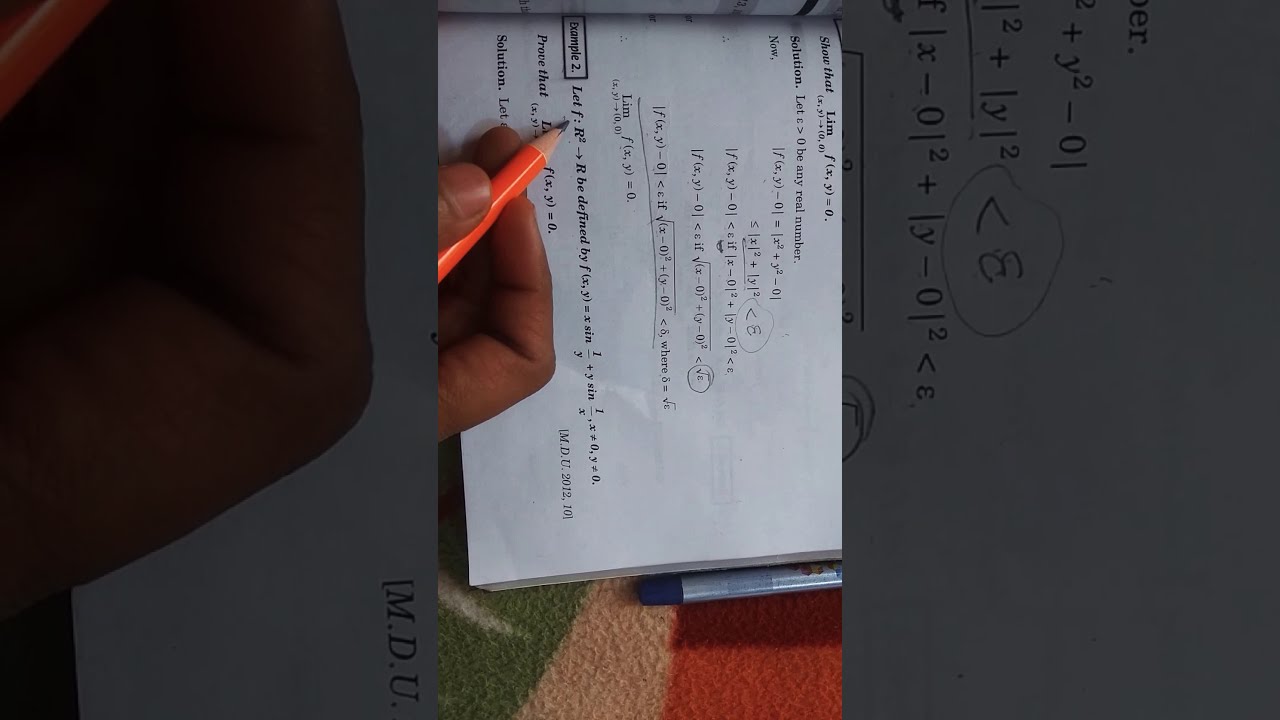 Lecture 4 Of Limit And Continuity Of Functions Of Two Variables Of Advanced Calculus Youtube